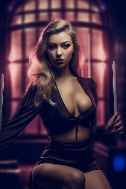 Premium Ai Image A Woman In A Kimono Holding A Sword