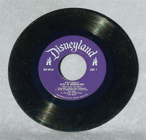 Walt Disneys Alice In Wonderland Disneyland Vinyl 45 Lp Record Dep