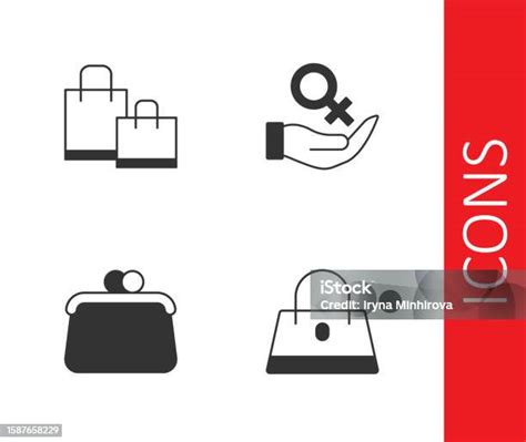 핸드백 종이 쇼핑 여성 성별 기호 아이콘을 설정합니다 벡터 0명에 대한 스톡 벡터 아트 및 기타 이미지 0명 3월 8 Istock
