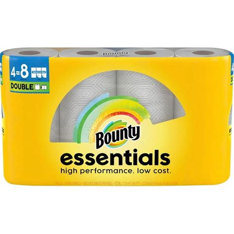 Bounty Essentials Select A Size Paper Towels 4 Double Rolls White