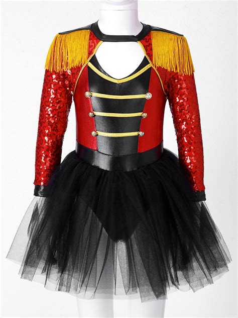 Chictry Girls Halloween Carnival Party Circus Ringmaster Costume Sequin