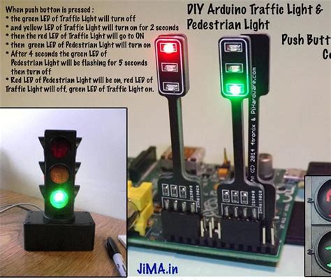 Arduino Traffic Light Pedestrian Light Push Button Control Traffic