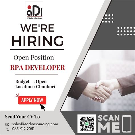 Rpa Developer Job Vacancy In Chonburi Thailand