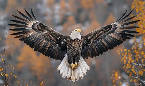 Bald Eagle In A Symbolic Pose With Wings Spread Premium Ai Generated