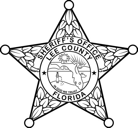 Artstation Lee County Florida Sheriff Badge Vector File Black White