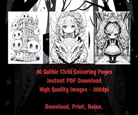 Chibi Colouring Pages 30 Gothic Chibi Printable Colouring Pages