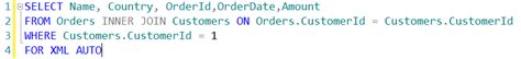 For Xml Auto Mode Example In Sql Server Techbubbles