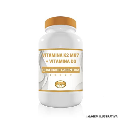 Vitamina K2 Mk7 100mcg Vitamina D3 2000ui 30 Cápsulas Dhermativos
