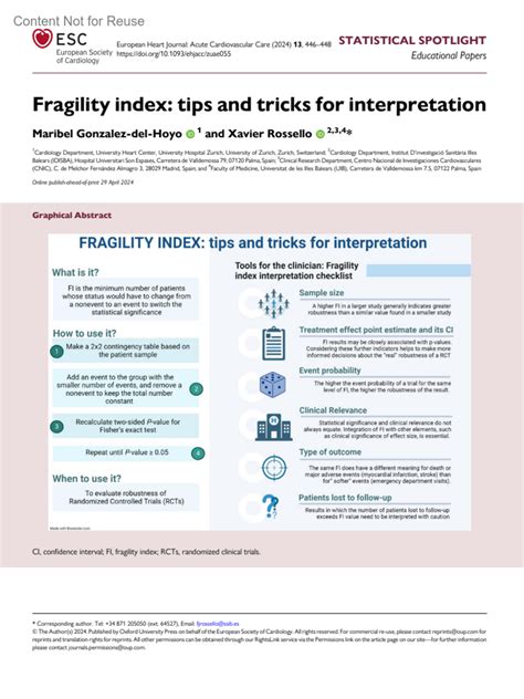 Fragility Index European Heart Journal Acute Cardiovascular Care