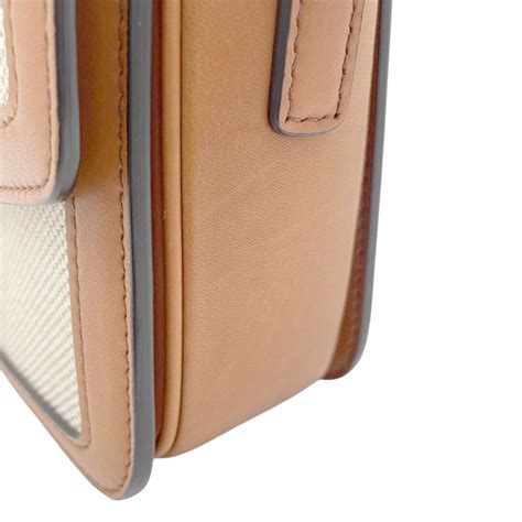 Celine セリーヌ ティーン トリオンフ ショルダーバッグ テキスタイル＆カーフスキン ナチュラル タン 188882egc02nt