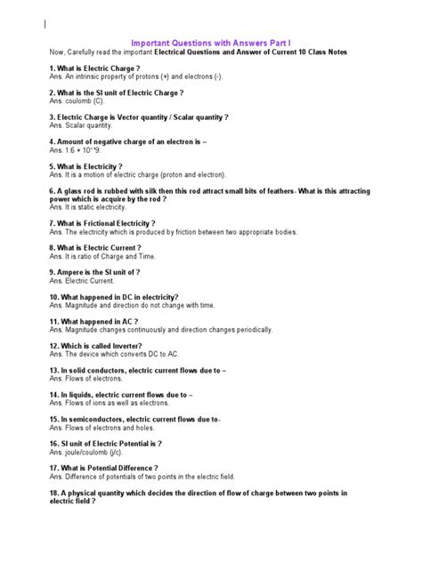 Important Questions With Answers Part I Pdf Electrical Resistance And Conductance