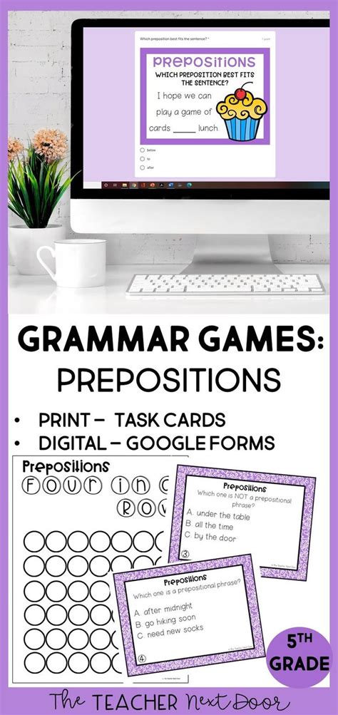 Prepositions Grammar Game Prepositional Phrases Center Prepositions