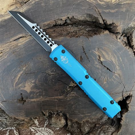 Microtech Ultratech Warhound Turquoise Handle Black Standard Blade