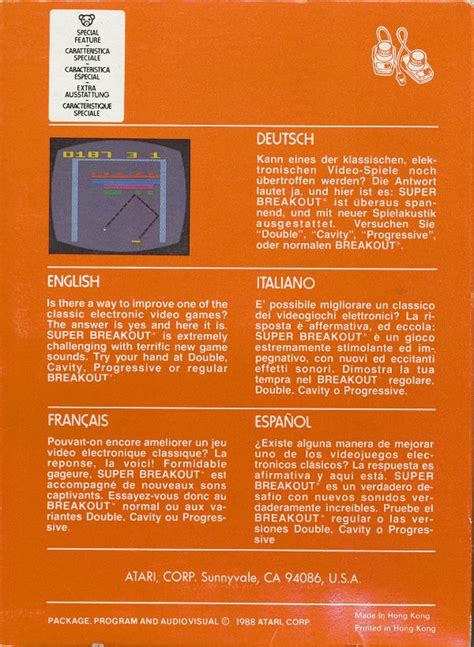 Atari 2600 Vcs Super Breakout Scans Dump Download Screenshots Ads Videos Catalog