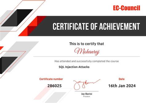 Completed Sql Injection Attacks Course Mohan Raj Prakash Posted On