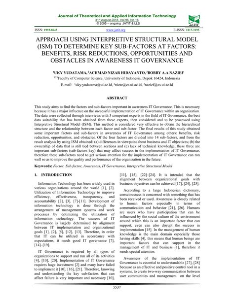 Pdf Approach Using Interpretive Structural Model Ism To Determine