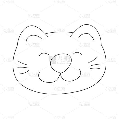 猫脸的轮廓矢量图标