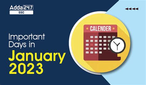 Important Days In January 2023 National And International Days Dates