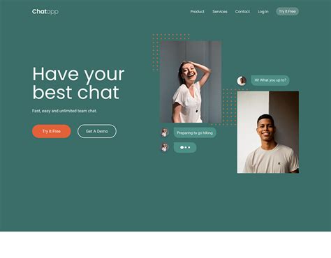 ChatApp Landing Page Design Responsive Live Website Behance