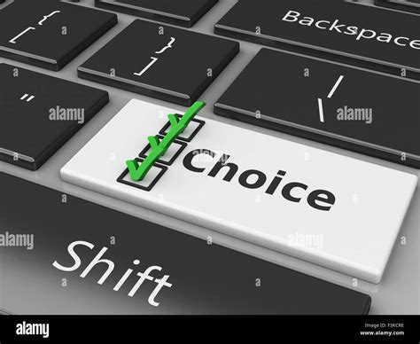 D Renderer Image Check Mark On The Computer Keyboard Stock Photo Alamy