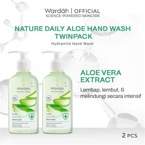 Jual Wardah Nature Daily Aloe Hydramild Hand Wash 250 Ml Twinpack