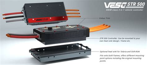 50kw Peek Vesc 100v 500a Class 3 In 1 Str 500 Vehicle Controller Sr500