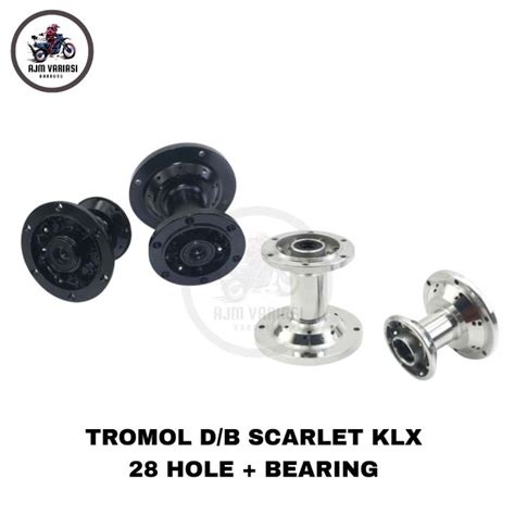 Tromol Terombol Trombol Hub Scarlet Set Depan Belakang KLX 28 Hole