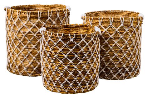 Gipsy Set 3 Ceste Seagrass Macramè Novità Home