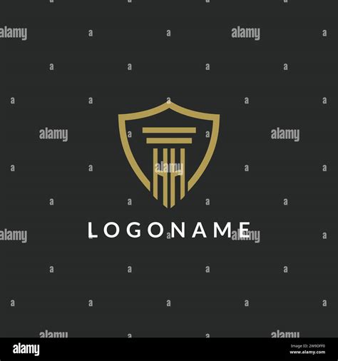 Hh Initial Monogram Logo With Pillar And Shield Style Design Ideas