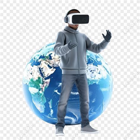 가상 지구를 이용한 3d 캐릭터 메타버스vr시뮬레이션 Png 일러스트 무료 다운로드 Lovepik