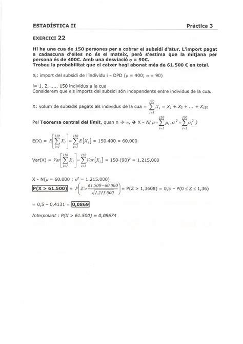 Exercicis Resolts 2 Ejericcios Estadística Ii Studocu