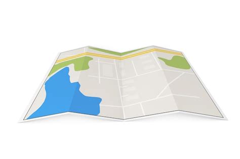 Premium Photo Folded Abstract Navigation Map On A White Background