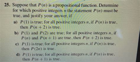 solved 25 suppose that p n is a propositional function