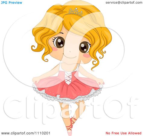 Clipart Happy Blond Ballerina Dancing In A Tu Tu Royalty Free Vector