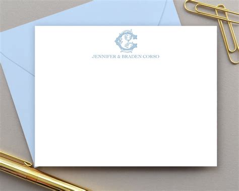 Personalized Note Cards Set Monogram Stationery Monogrammed Etsy