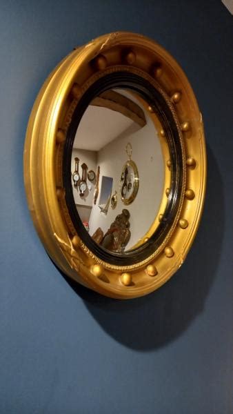 Edwardian Timber Gilt Convex Wall Mirror Sturmans Antiques
