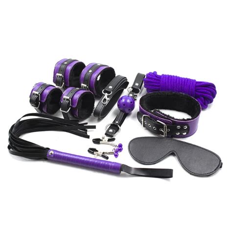 8pcslot Faux Leather Sexy Restraints Sex Game Bdsm Set Adult Toys For Couple Clitoris Clamp