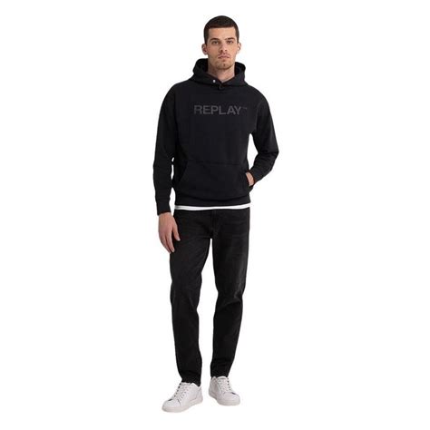 Replay Mens Overhead Fleece Second Life Hoodie Blue Big W