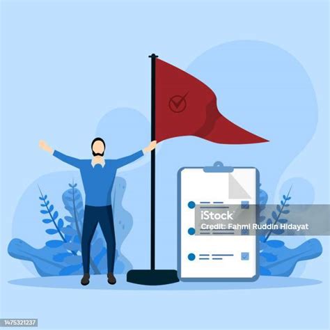 작업 개념을 완료하고 목표에 도달하고 성취하고 체크 표시와 체크리스트가있는 행복한 성격 디자인에 대한 스톡 벡터 아트 및 기타