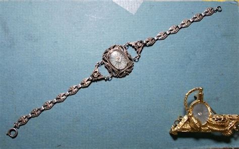 SALE 1920 Marcasite Camphor Glass Bracelet W Diamond Etched Etsy