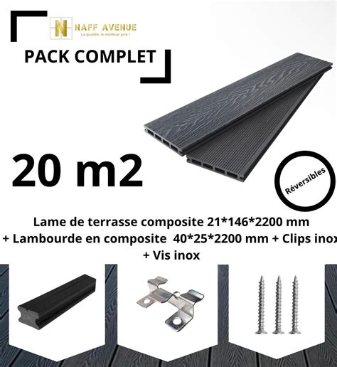 Lame De Terrasse En Composite Pack En Kit Complet 20 M2 Leroy Merlin
