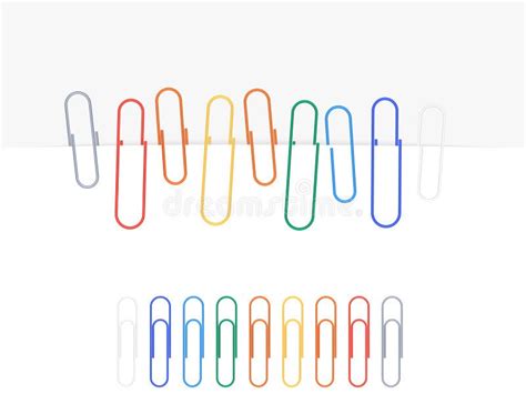 Conjunto De Clips De Papel De Color Clipart Vectorial Sobre Fondo