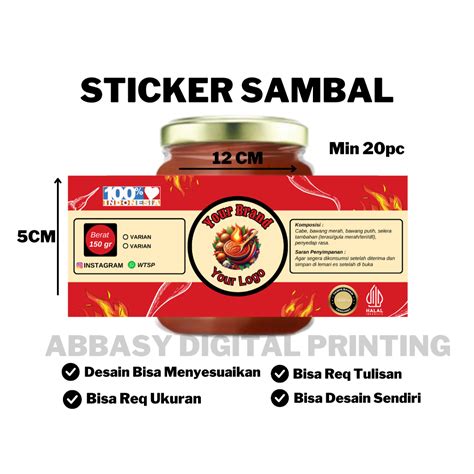 Sambal Product Sticker Can Req Size And Design Shopee Malaysia