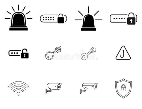 Cybersecurity Icon Set Security Privacy And Protection Symbols Stock Illustration