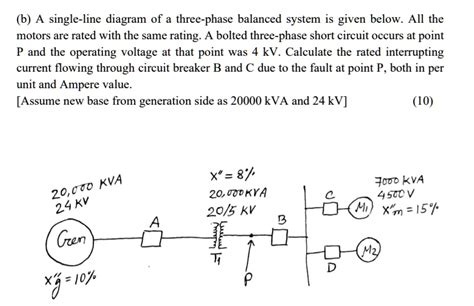 Solved B A Single Line Diagram Of A Three Phase Balanced System Is Given Below All The
