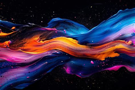 High Energy Abstract Brushwork With Neon Colors On A Black Background
