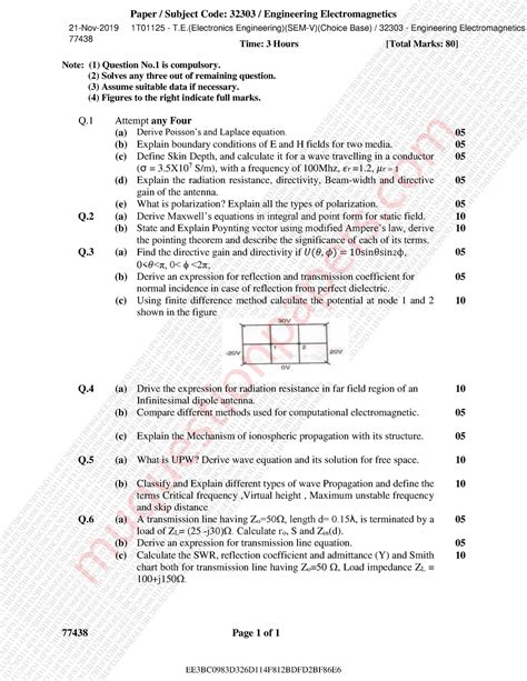 TE ETRX SEM5 EE Cbcgs DEC19 77438 Page 1 Of 1 Time 3 Hours Total