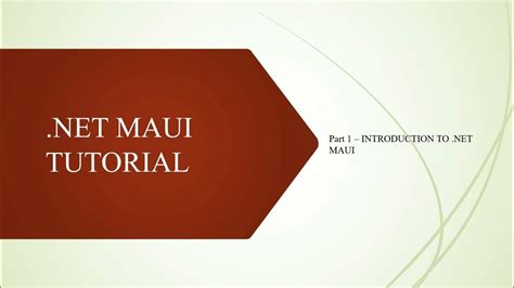 Dot Net Maui Tutorial Part 1 Introduction Youtube