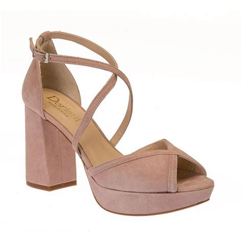 Sandalia DORIS de tacón en ante rosa by Doriani Zapatos de novia