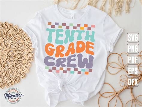 Tenth Grade Crew Svg Wavy Text Graphic By Mipalow · Creative Fabrica